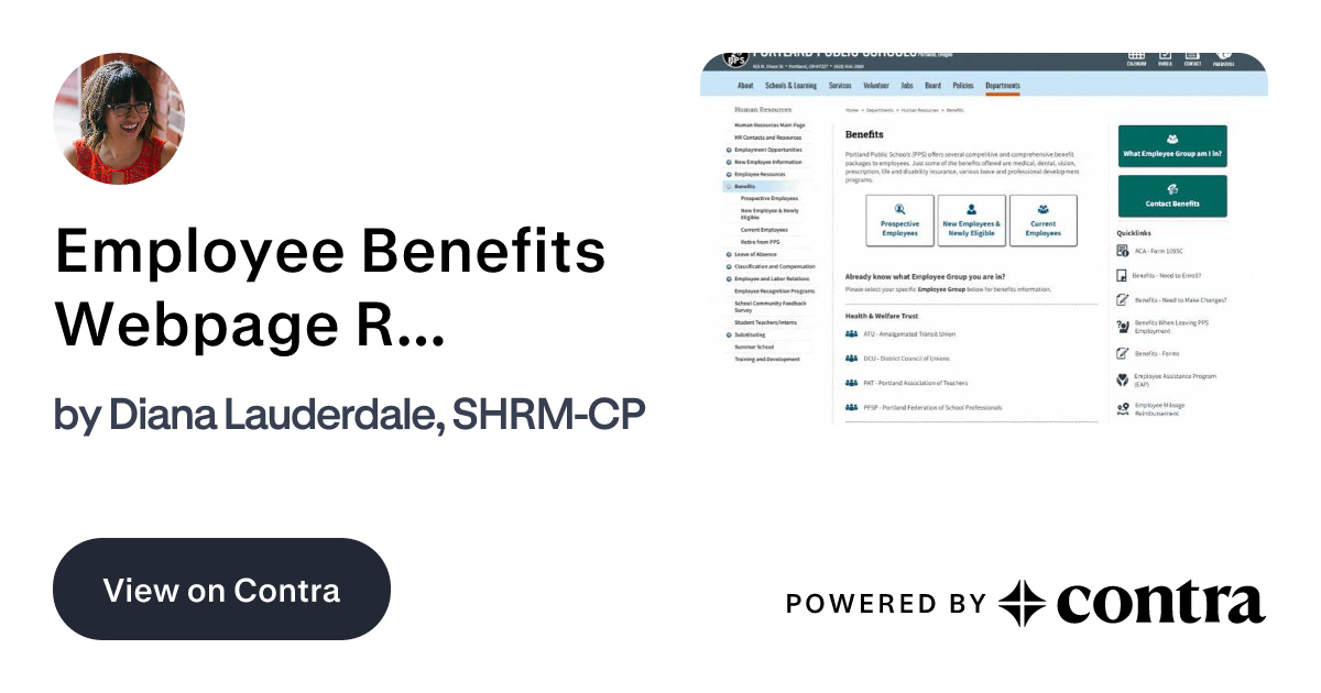 Employee Benefits Webpage Redesign | Clear & Accurate Info by Diana ...