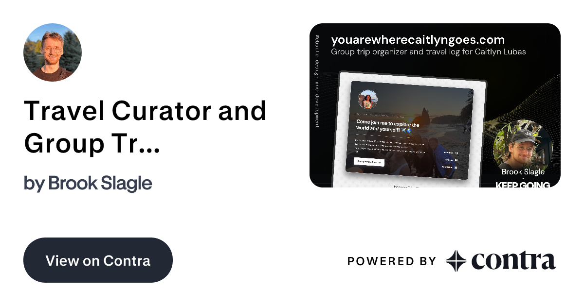 Travel Curator and Group Trip Log Website (Caitlyn Lubas) by Brook Slagle