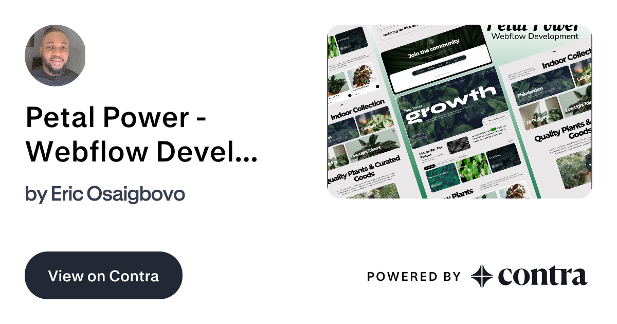 Petal Power - Webflow Development by Eric Osaigbovo