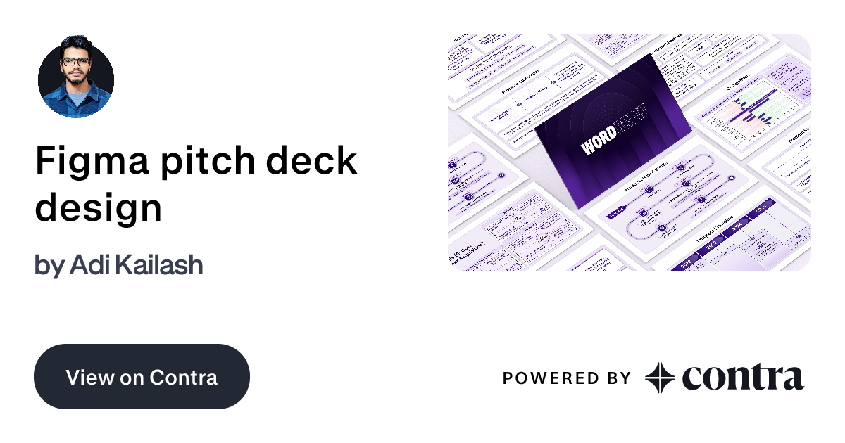 Figma pitch deck design by Adi Kailash