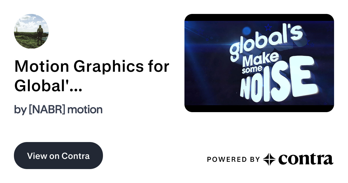 Motion Graphics for Global's "Make Some Noise" charity event by Nate ...