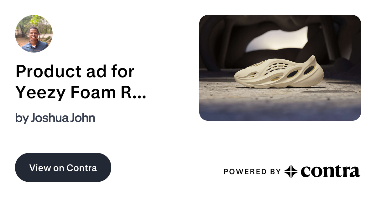 Product ad for Yeezy Foam Runner by Joshua John
