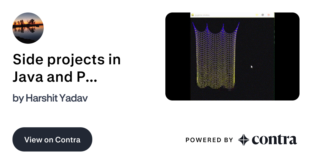 Side projects in Java and Python by Harshit Yadav