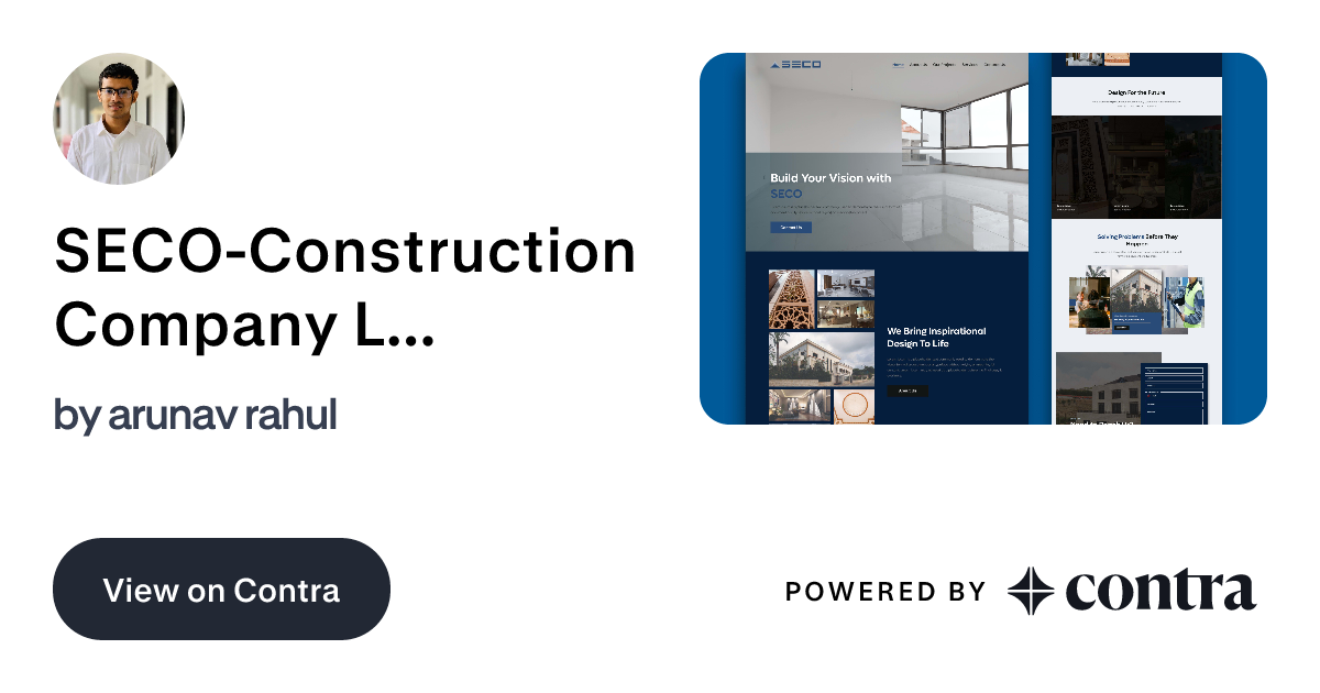 SECO-Construction Company Landing Page by arunav rahul