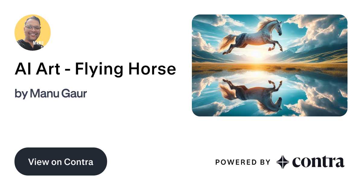 AI Art - Flying Horse by Manu Gaur