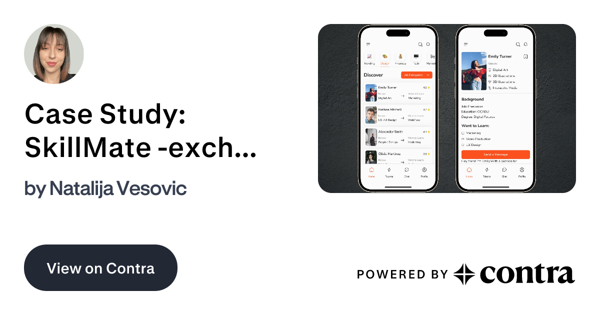 Case Study: SkillMate -exchange your skill by Natalija Vesovic