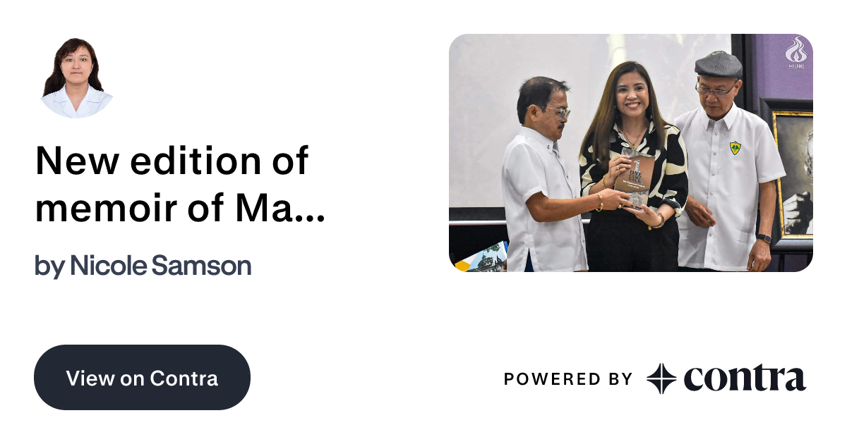 New edition of memoir of Magsaysay tragedy lone survivor launch by ...