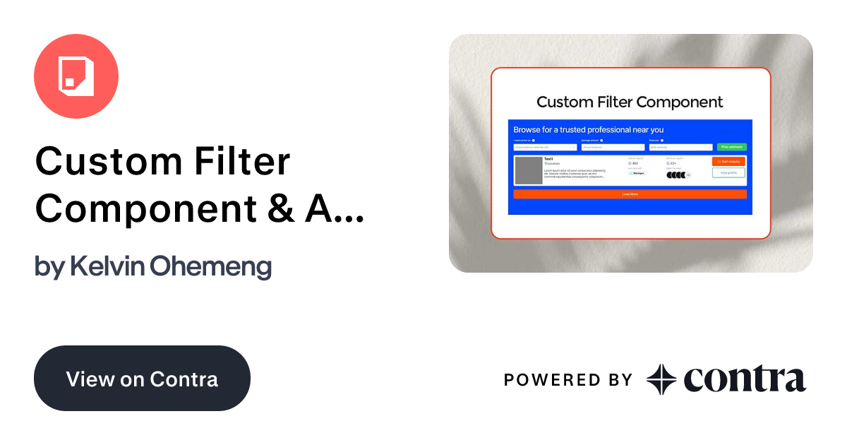 Custom Filter Component & API Integration (Framer) by Kelvin Ohemeng