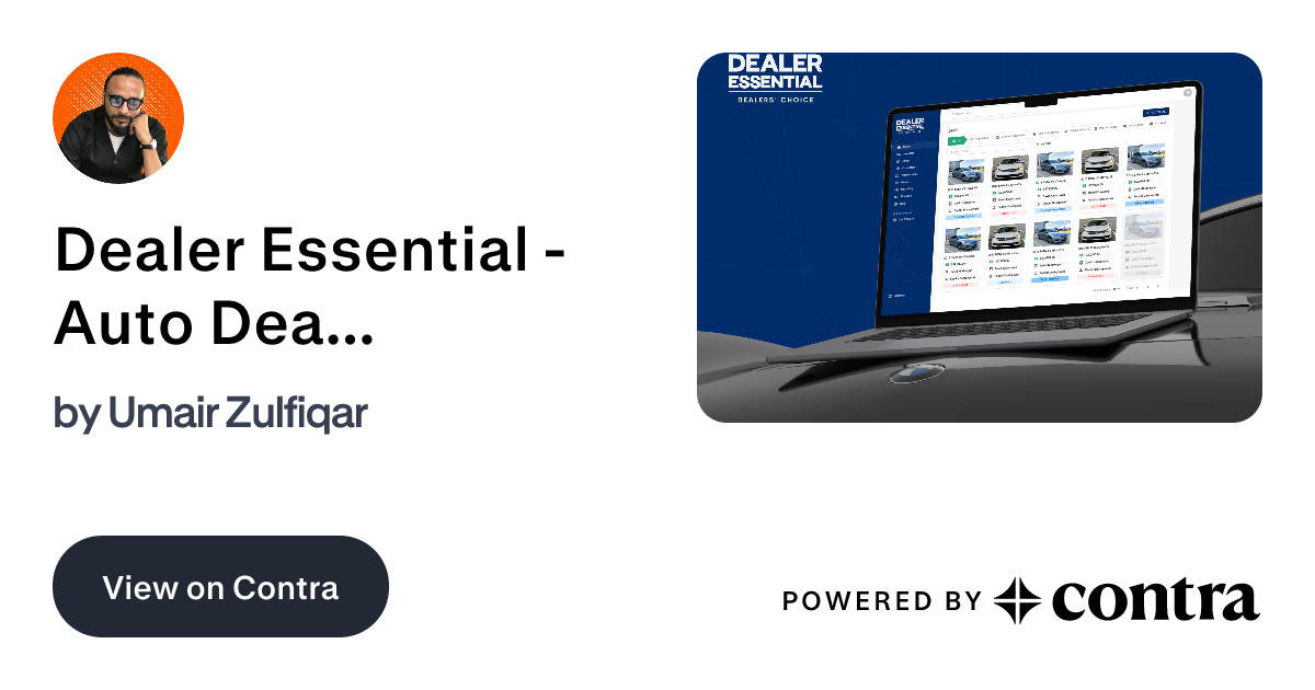 Dealer Essential - Auto DealerShip SaaS Platform by Umair Zulfiqar
