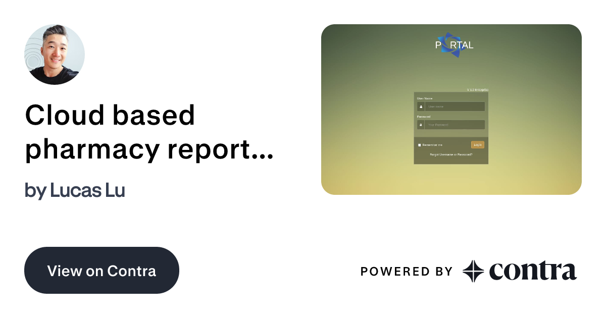 Cloud based pharmacy reporting system by Lucas Lu