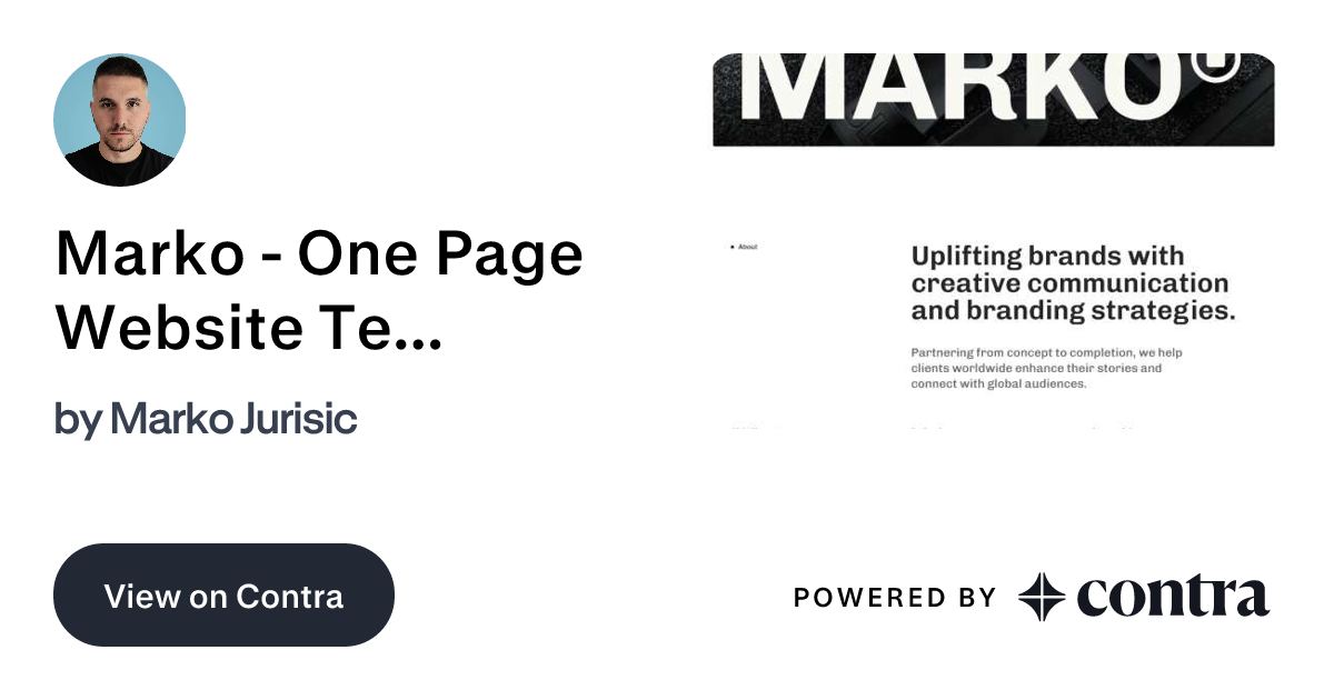 Marko - One Page Website Template by Marko Jurisic