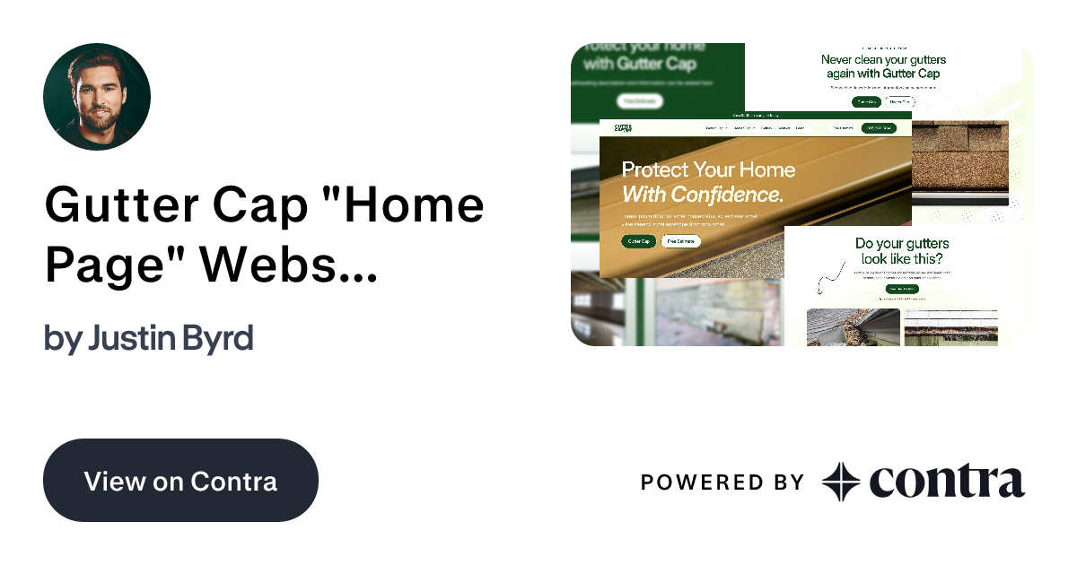 Gutter Cap "Home Page" Website Design - UI/UX Design by Justin Byrd