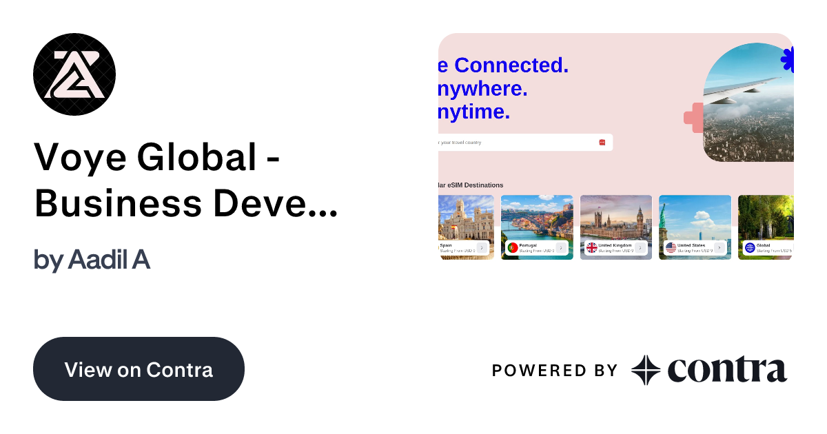Voye Global - Business Development & Partnership Manager by Aadil A