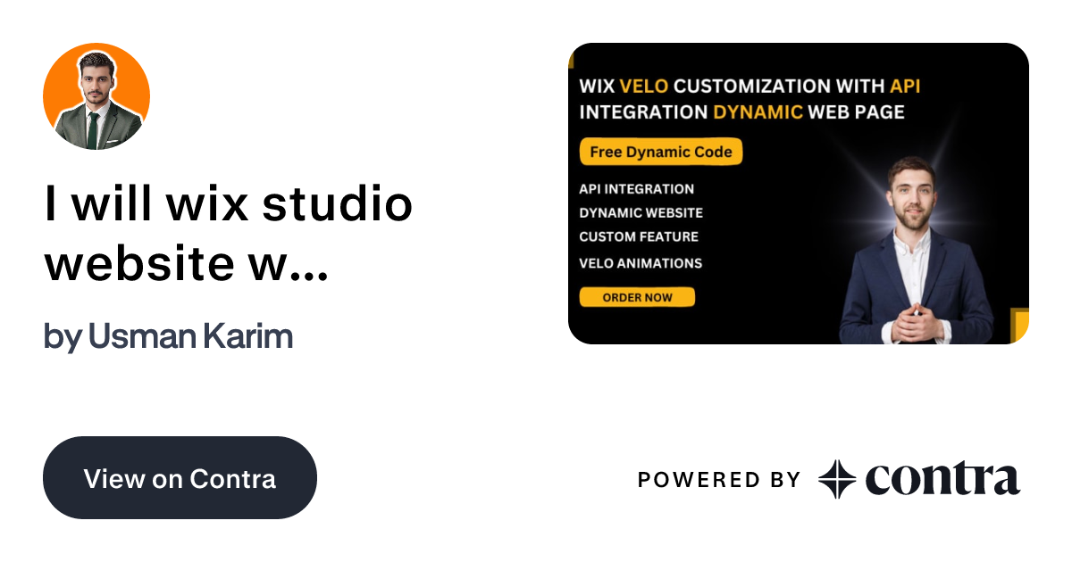 I will wix studio website with velo custom code, api integration by ...