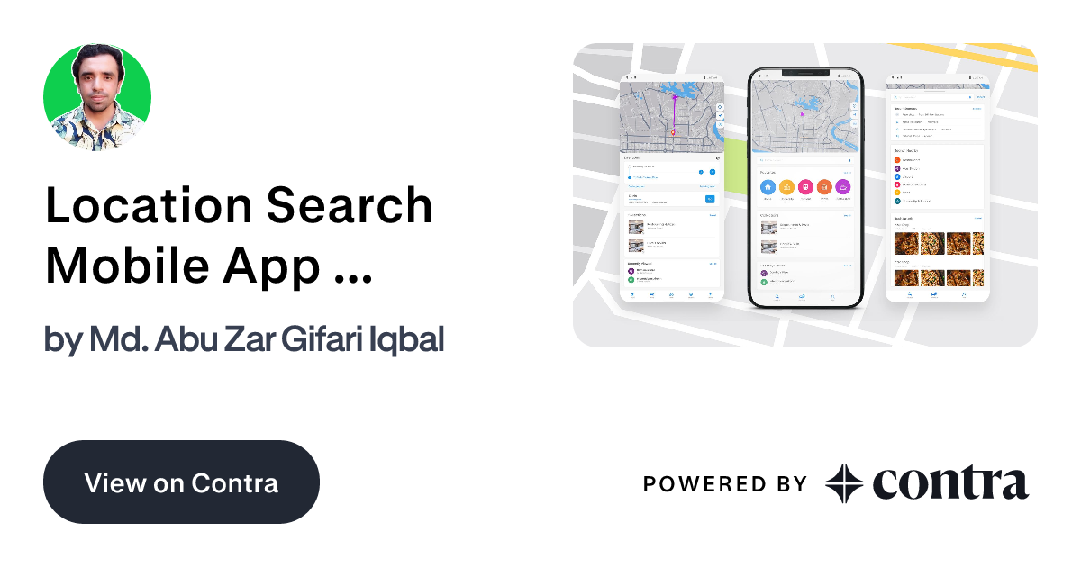 Location Search Mobile App Design UI UX by Md. Abu Zar Gifari Iqbal