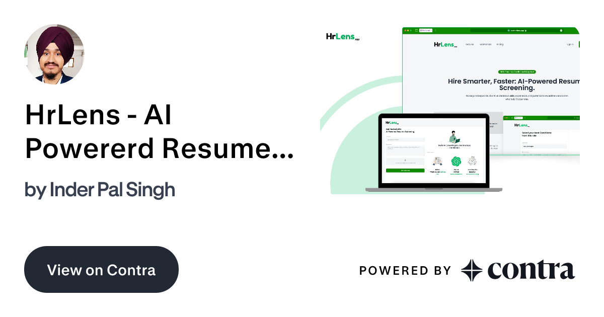 HrLens - AI Powererd Resume Screening by Inder Pal Singh