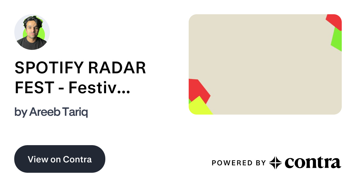 SPOTIFY RADAR FEST - Festival Branding by Areeb Tariq