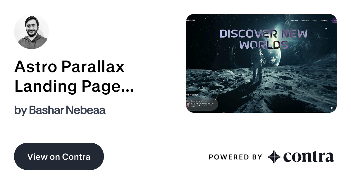 Astro Parallax Landing Page - Design Agency by Bashar Nebeaa