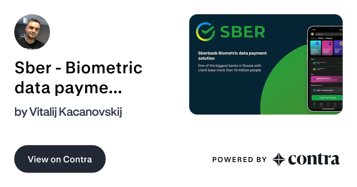 Sber - Biometric data payment solution by Vitalij Kacanovskij