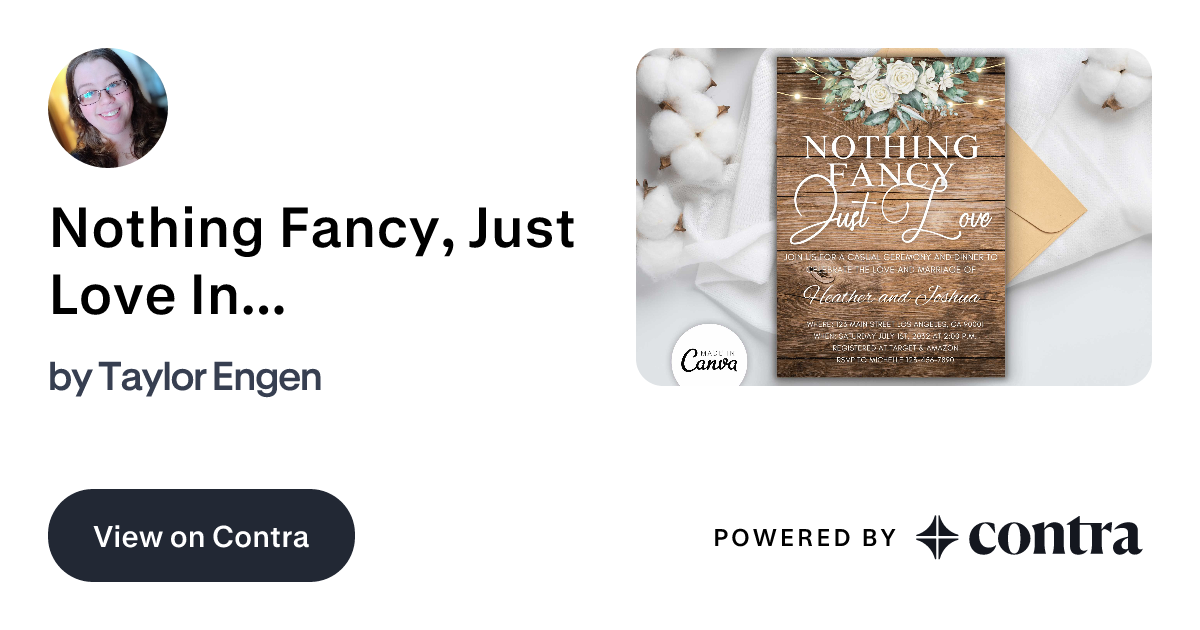 Nothing Fancy, Just Love Invitation Canva Template by Taylor Engen