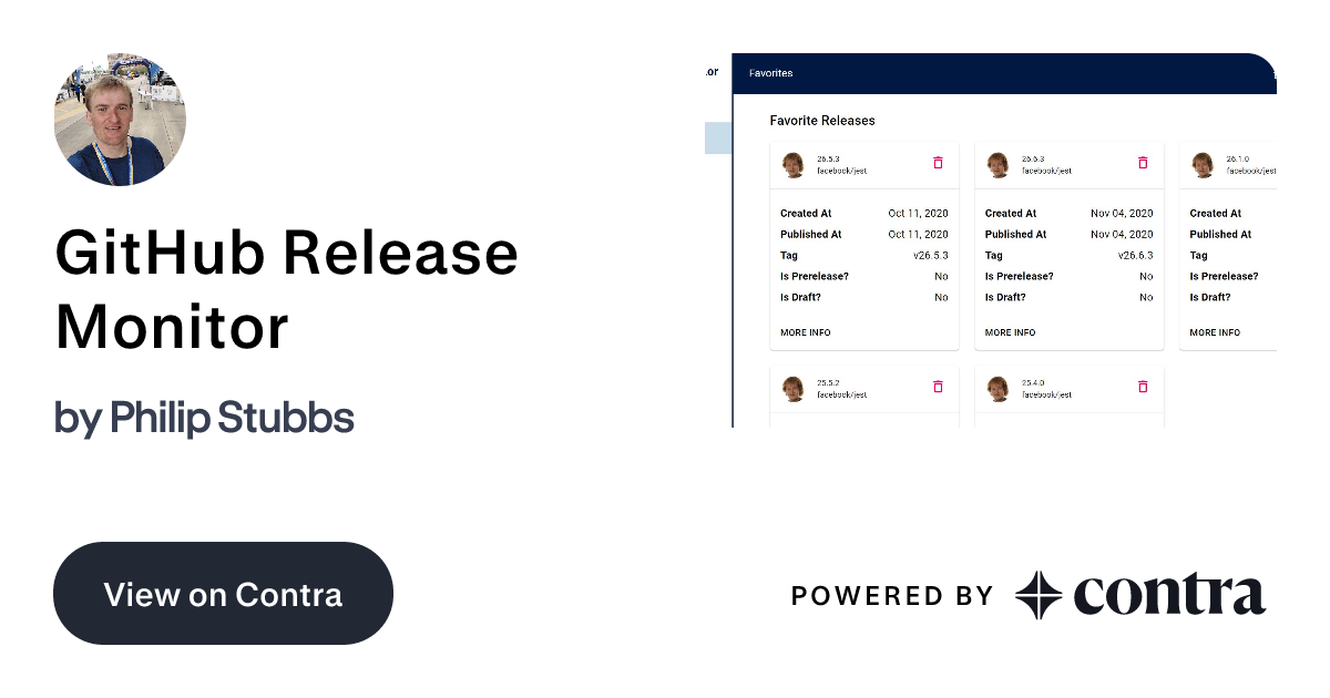 GitHub Release Monitor by Philip Stubbs