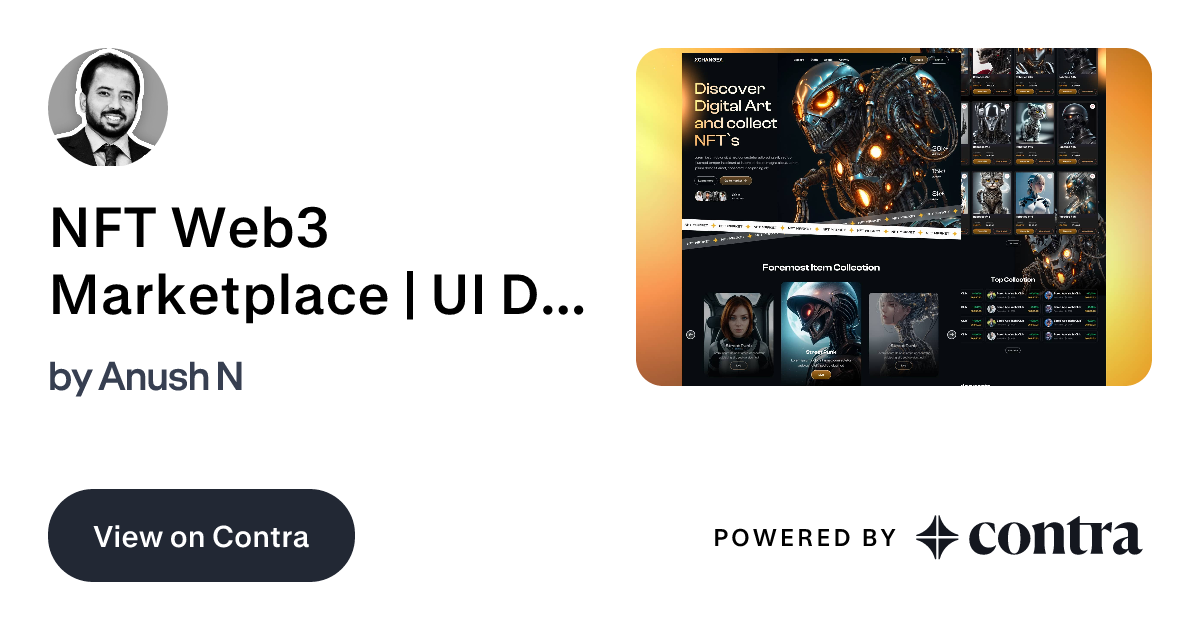 NFT Web3 Marketplace | UI Design + Custom Web Development by Anush | Ex–Freshworks