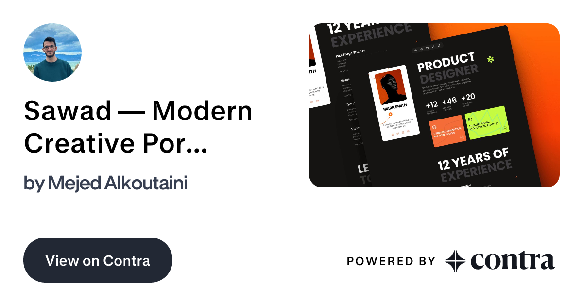 Sawad — Modern Creative Portfolio by Mejed Alkoutaini