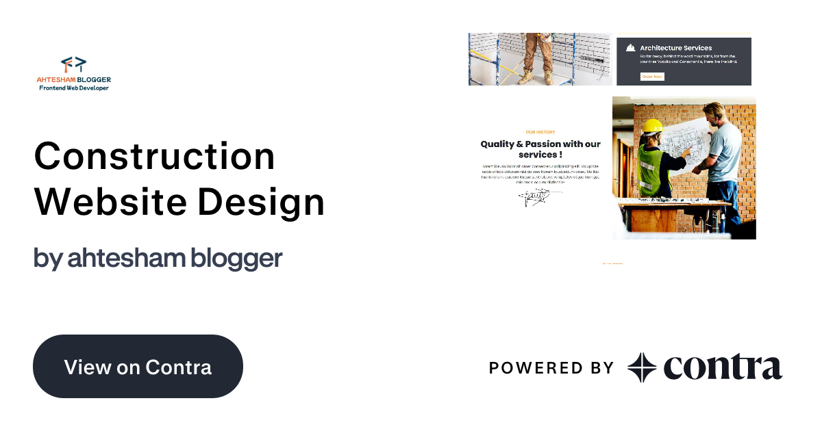 Construction Website Design by ahtesham blogger