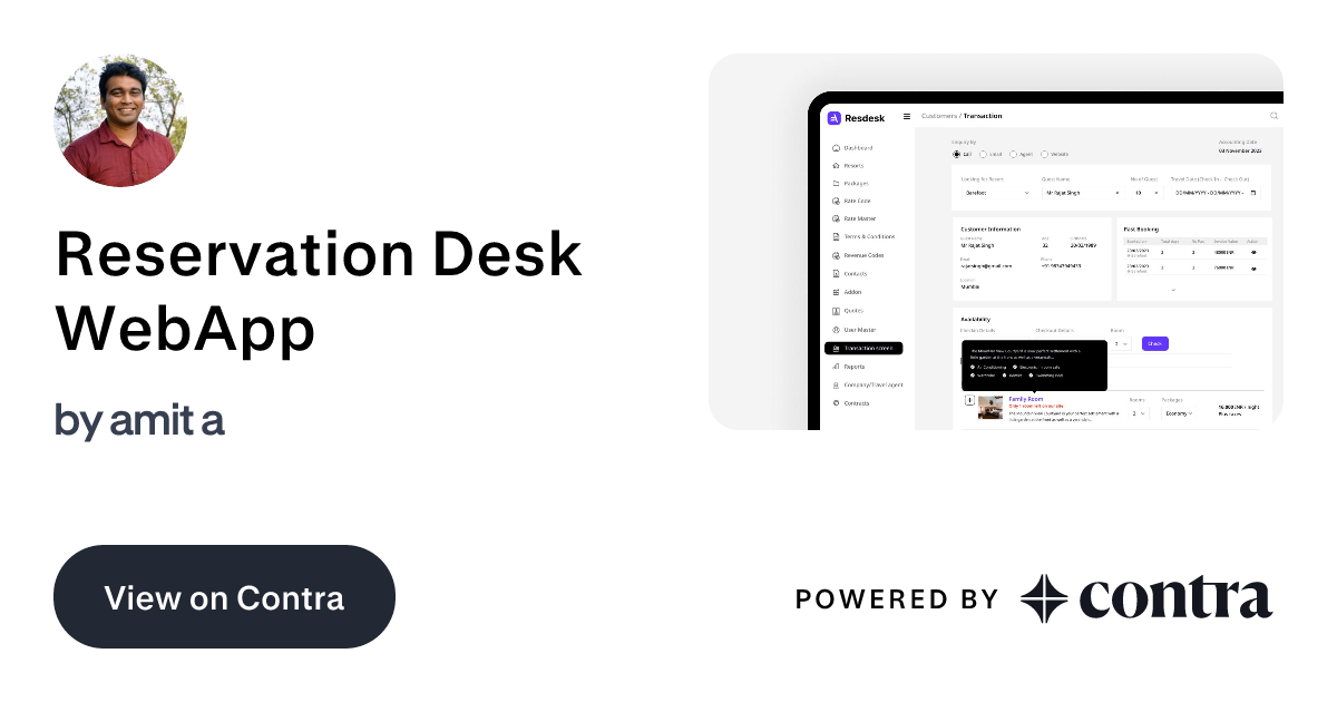 Reservation Desk WebApp by amit a