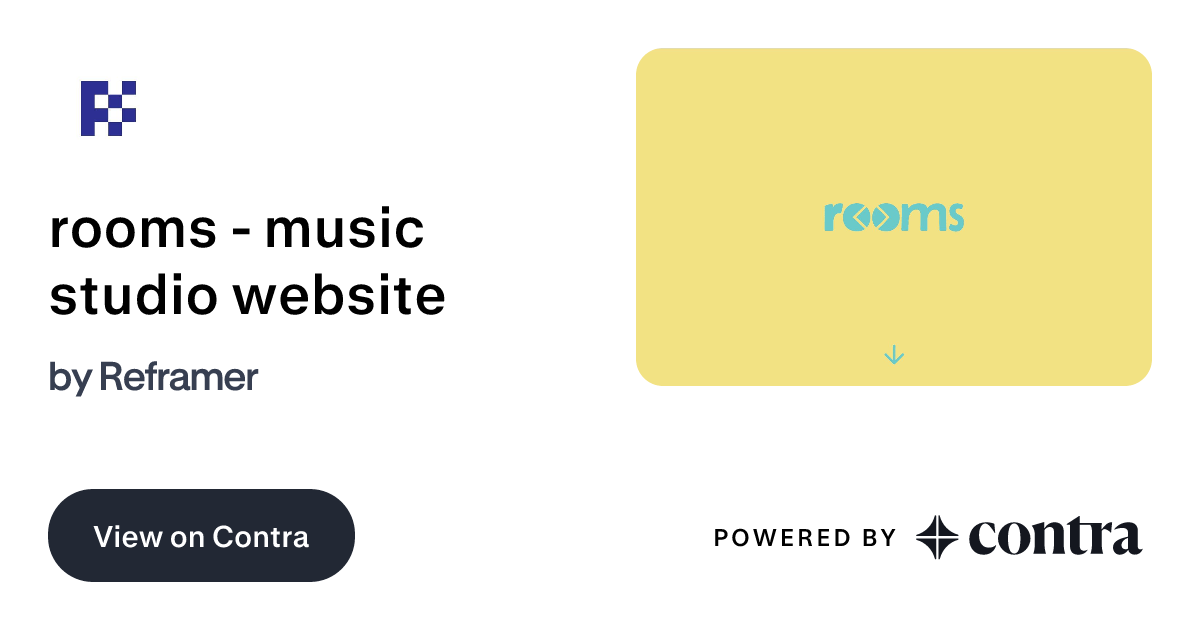 rooms - music studio website by Reframer
