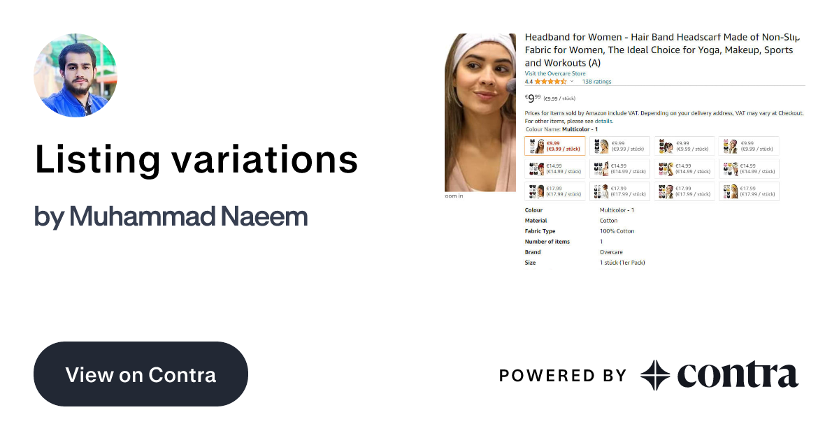 Listing variations by Muhammad Naeem