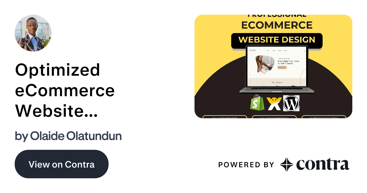 Optimized eCommerce Website for Increased Sales by Olaide Olatundun