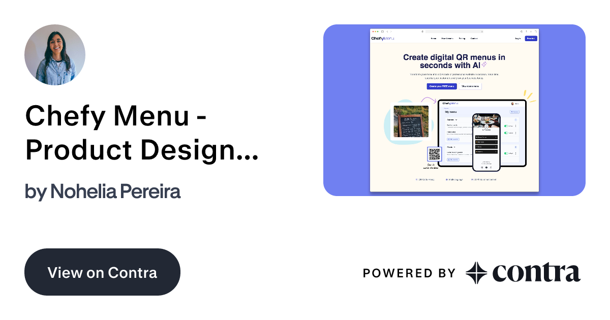 Chefy Menu - Product Design & MVP Development by Nohelia Pereira