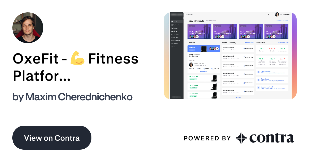 OxeFit - 💪 Fitness Platform | Desktop App | Ui/Ux Startup by Maxim ...