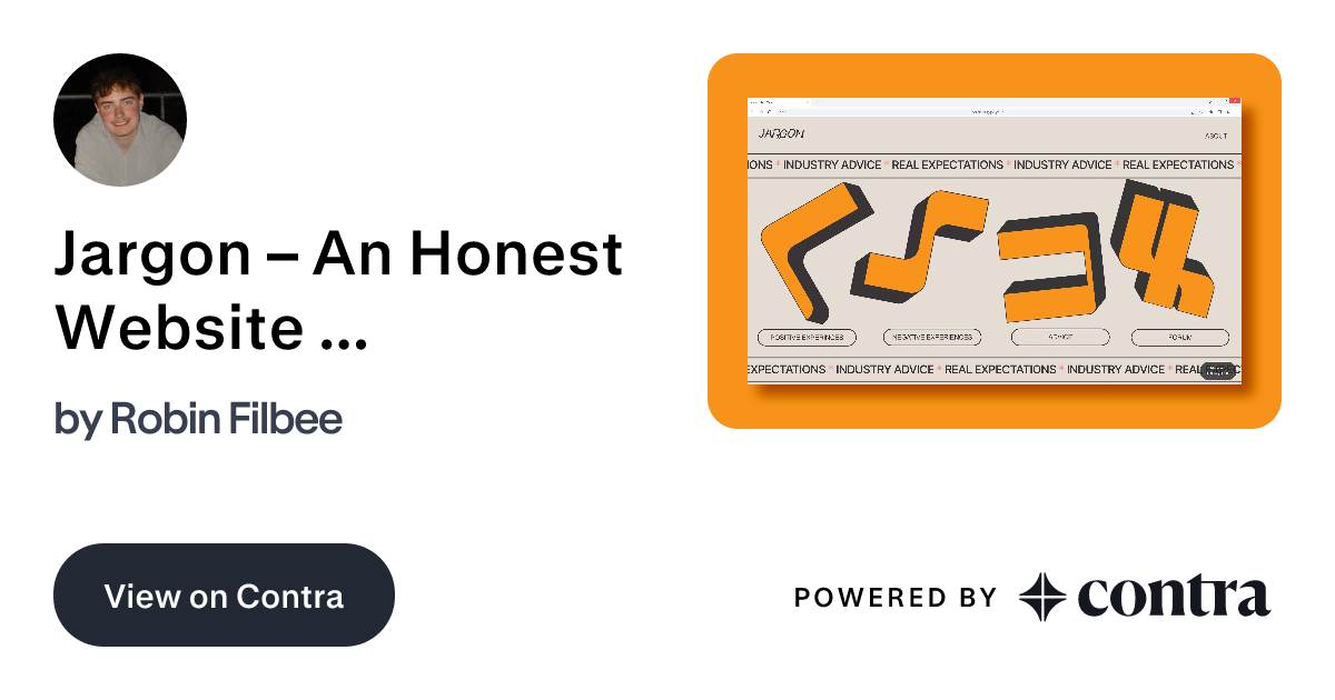 Jargon – An Honest Website for the Creative Industry by Robin Filbee