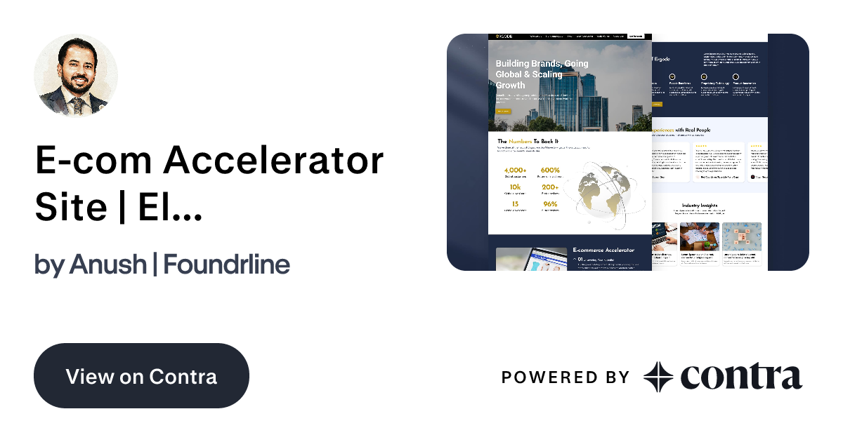 E-com Accelerator Site | Elementor based Wordpress + UI Design by Anush ...