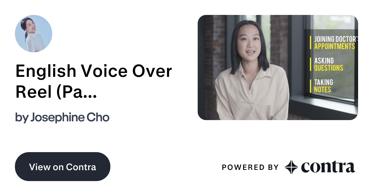 English Voice Over Reel (Patient Education) by Josephine Cho