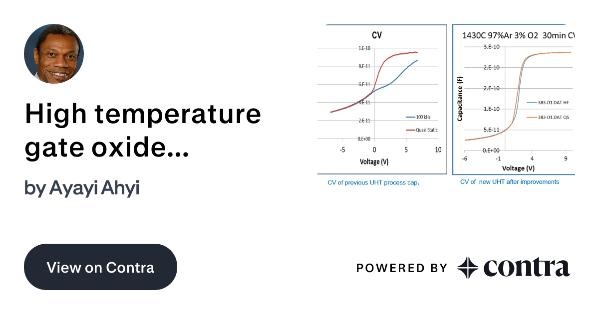 High temperature gate oxide process improvement by Ayayi Ahyi