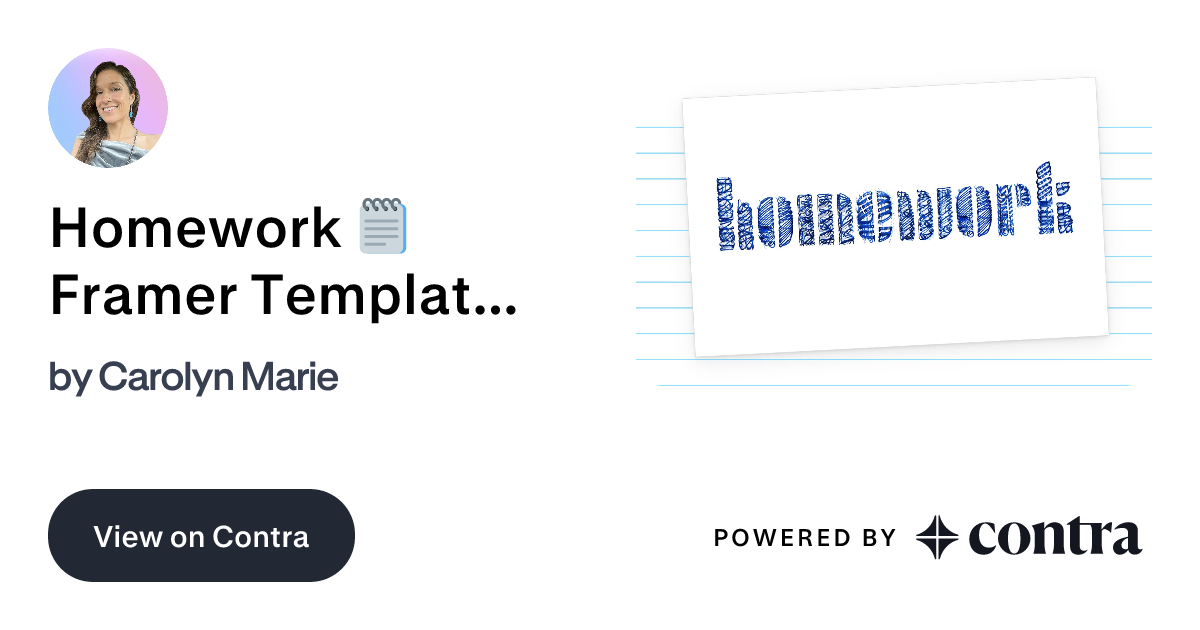 Homework 🗒️ Framer Template Personal Photography Portfolio Blog by ...