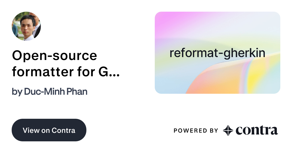 Open-source formatter for Gherkin language by Duc-Minh Phan