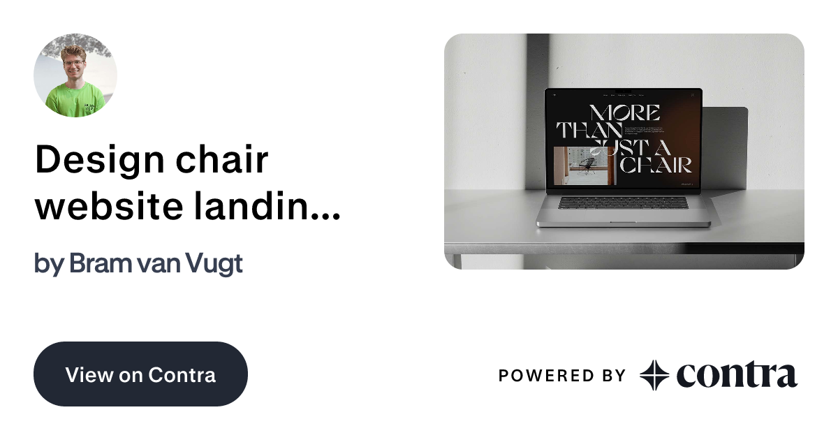 Design chair website landing page by Bram van Vugt