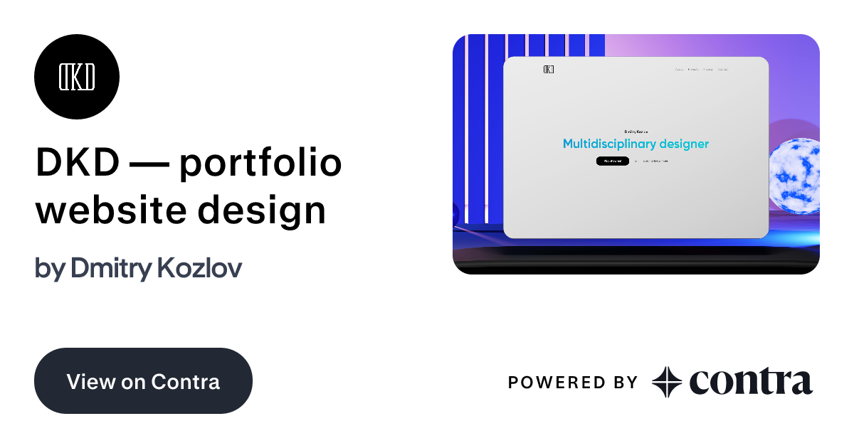 DKD — portfolio website design by Dmitry Kozlov