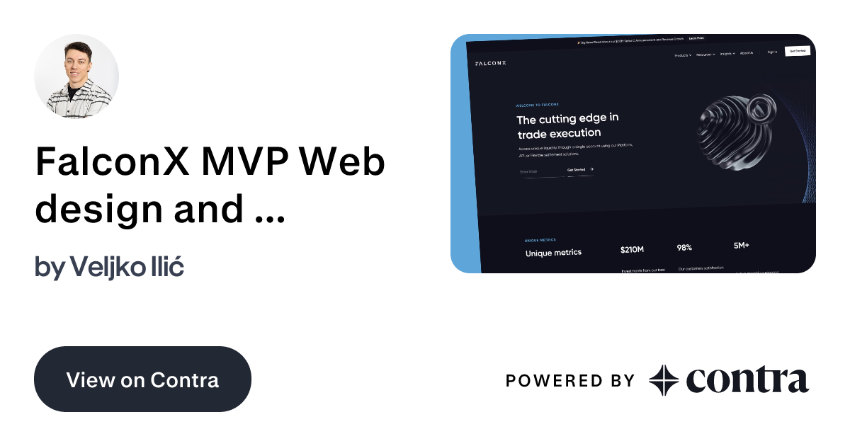 FalconX MVP Web design and Webflow development by Veljko Ilić
