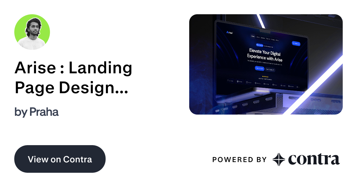 Arise : Landing Page Design & Framer Development by Praha
