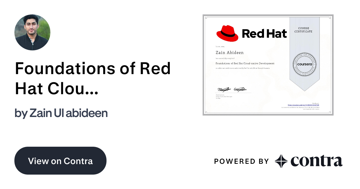 Foundations of Red Hat Cloud-native Development by Zain Ul abideen