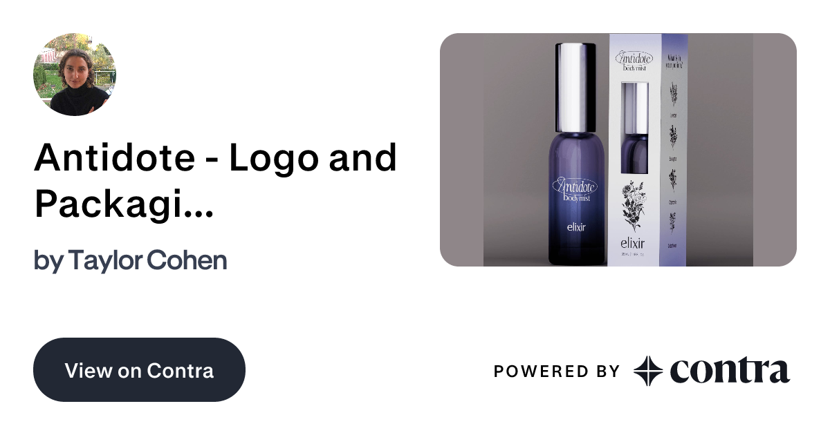Antidote - Logo and Packaging Design for Perfume :: Behance by Taylor Cohen