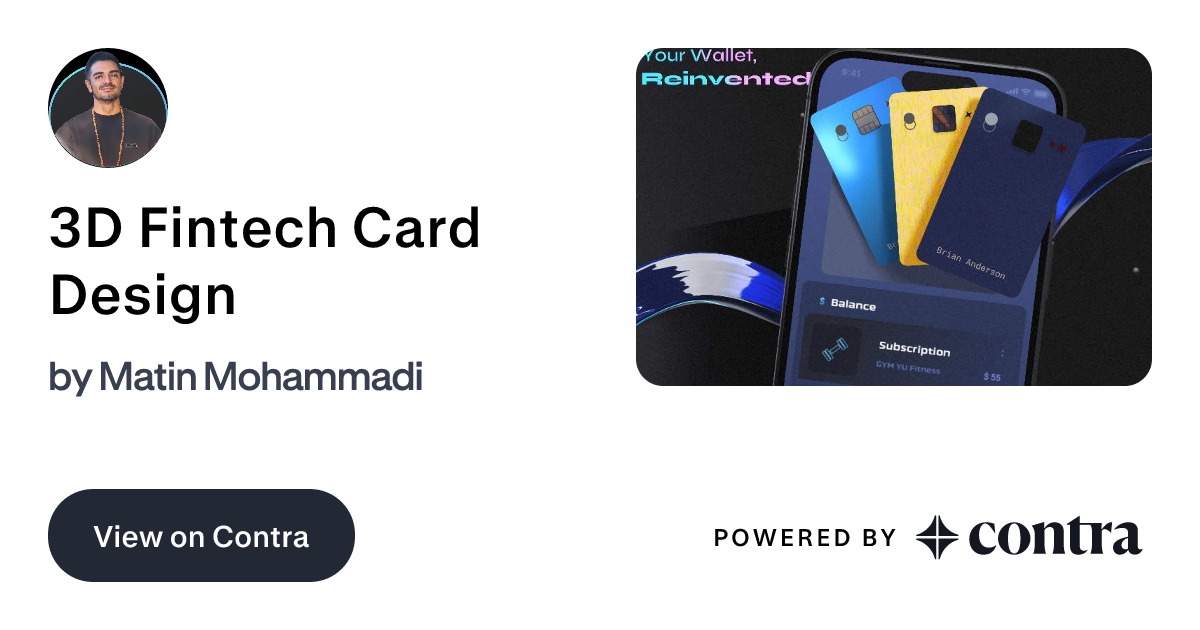 3D Fintech Card Design by Matin Mohammadi