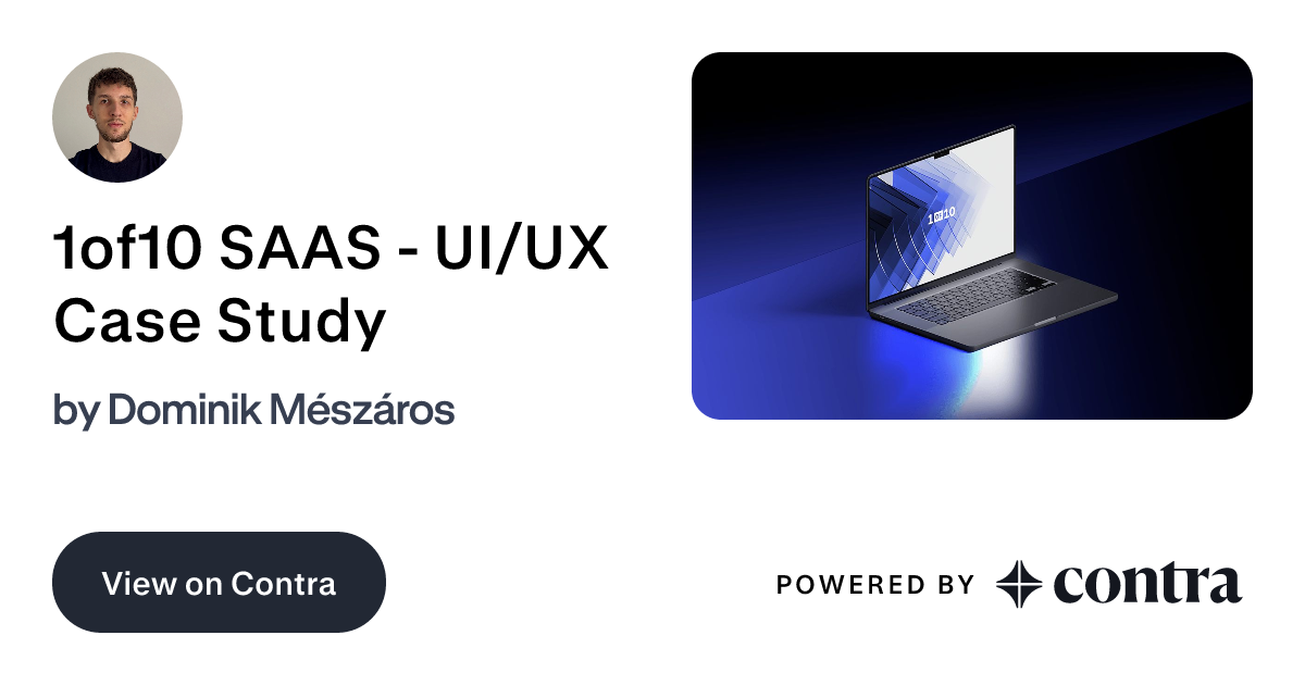 1of10 SAAS - UI/UX Case Study by Dominik Mészáros