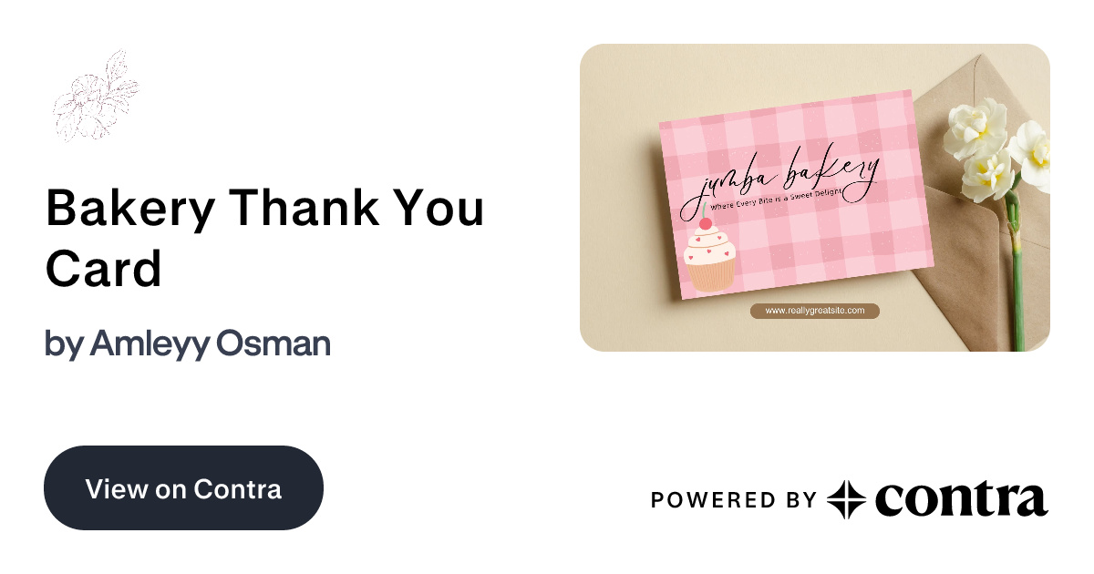 Bakery Thank You Card by Amleyy Osman
