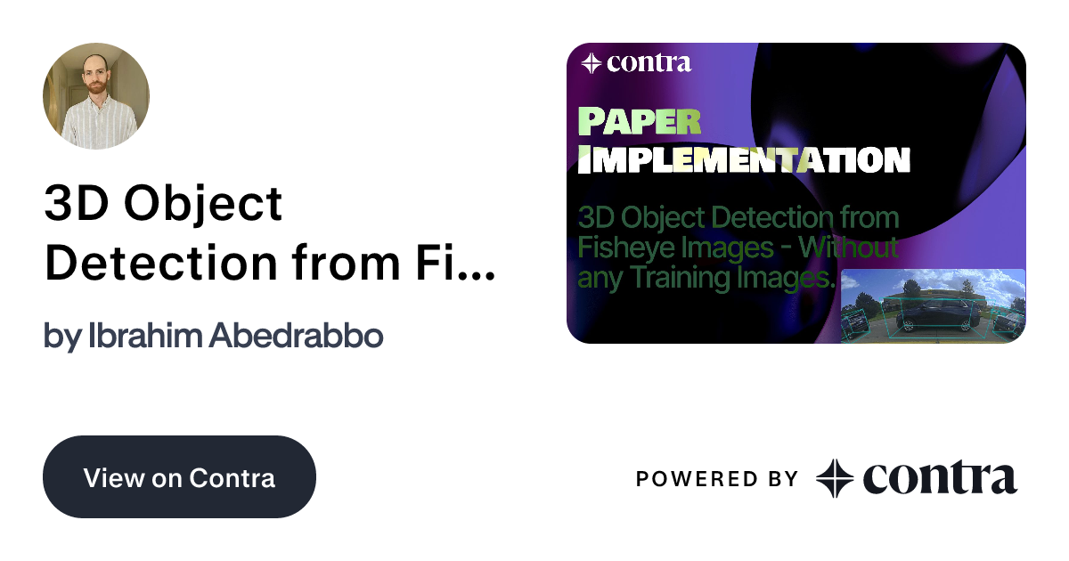 3D Object Detection from Fisheye Images without Training Images. by Ibrahim Abedrabbo